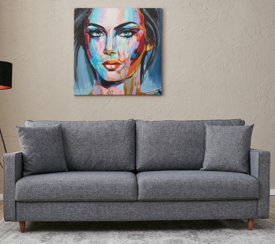 Three seater sofa grey store